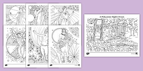 Shakespeare Mindfulness Coloring Sheets for 3rd-5th Grade