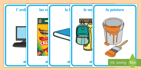 Classroom Objects Display Posters (French)