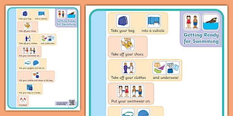 Swimming Visual Routine Cards
