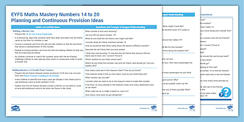 EYFS Maths Mastery Numbers 10 to 13 Planning and Continuous Provision Ideas