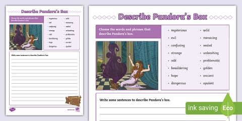 Pandora's Box Writing Template