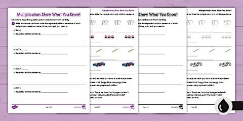 Grade 2 Multiplication Challenge Cards