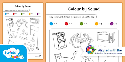 Linguistic Phonics Colour by Sound SATPIN Activity Sheet
