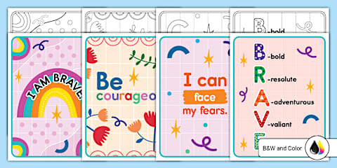 I Have Courage! Motivational Posters Set