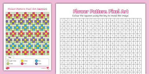 Frangipani Flower Pixel Art Template