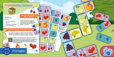 Fruit and Vegetables Editable Board Game Template