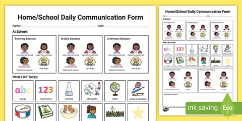 Home School Communication Book Primary