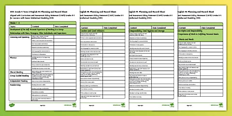 Grade 4 English HL - Term 3 - SID: Planning and Record Sheet (CAPS Aligned)