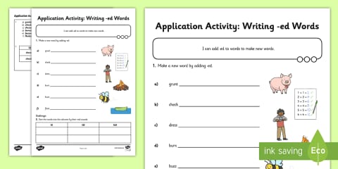 Using the Suffix ed for the Past Tense Lesson Teaching Pack