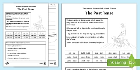 Grammar Homework Week One - Worksheet