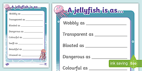 Label the Jellyfish Differentiated Worksheet for K-2nd Grade