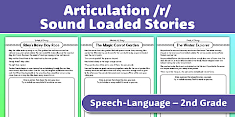Articulation Multisyllabic /r/ Sound Loaded Stories: Initial, Medial ...