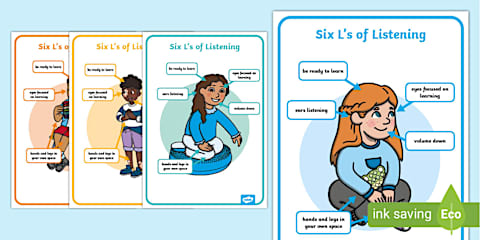 5 Ls of Listening for Everyone Display Poster