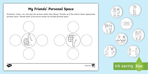 My Personal Space Bubble Trace and Color Worksheet