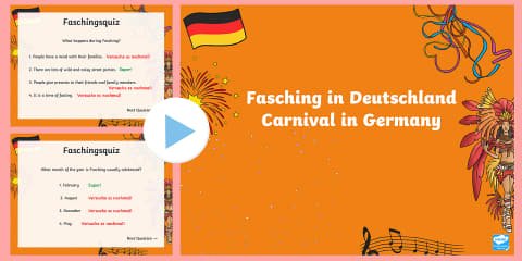 Carnival in Germany Read and Colour - German Activity Sheet