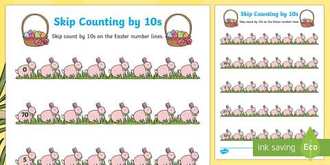 Easter Skip Counting by 2s Worksheet