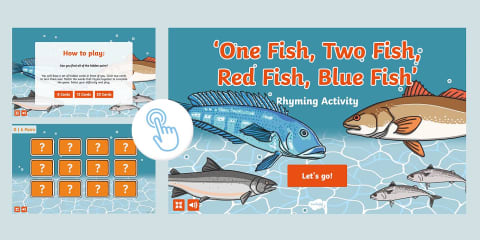 Rhyming Activity to Support the Teaching of 'One Fish, Two Fish, Red ...