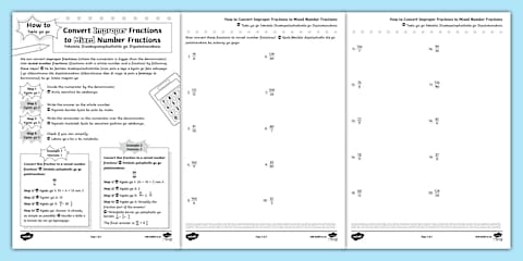 Converting between Mixed Numbers and Improper Fractions KS3 Walkthrough ...