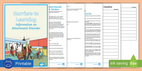 Barriers to Learning Information ADHD Booklet