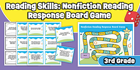 Third Grade Reading Skills: Fiction Reading Response Board Game