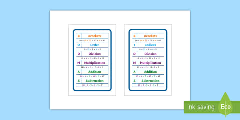 BIDMAS Poster | Order of Operations | Beyond
