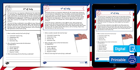 Printable Fourth of July Emergent Reader | Twinkl USA