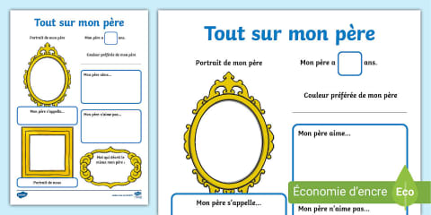 Livret d'écriture pour la fête des pères
