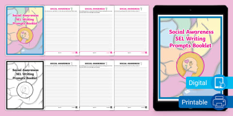 Self Management SEL Writing Prompts Booklet for 6th-8th Grade