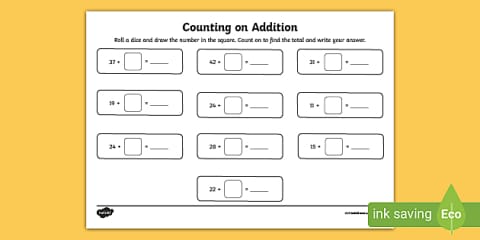 Counting On Strategy Worksheet