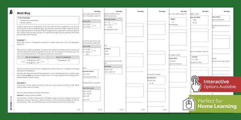 Unit Pricing and Compound Measures Best Buy Lesson Pack