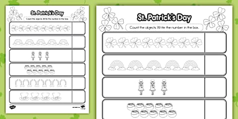 Kindergarten Color Words Color the Shamrock Worksheet