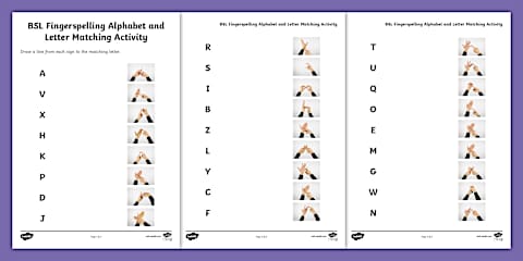 BSL Fingerspelling Matching Card Game