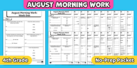 Fourth Grade January Morning Work Pack