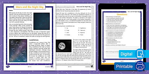 Third Grade Ursa Major Great Bear Constellation Reading Comprehension ...