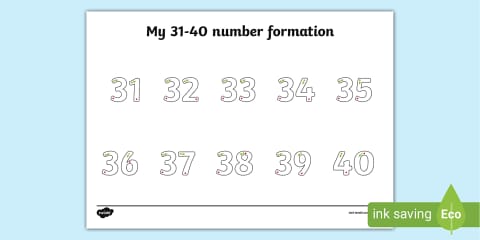 All About Numbers 31-40 Activity Pack