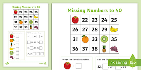 All About Numbers 31-40 Activity Pack