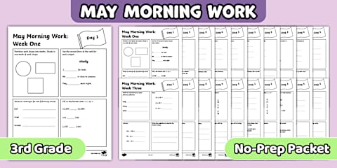 First Grade May Morning Work Pack