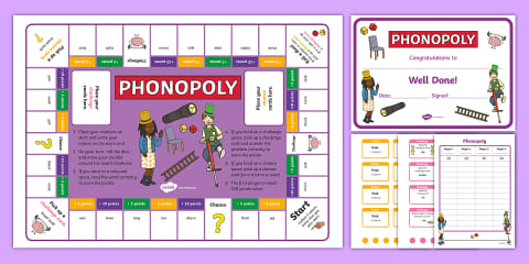 Phase 5 Phonics Phonopoly Board Game
