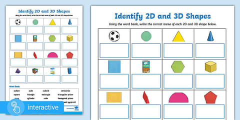 2D or 3D Shape? Sorting Activity
