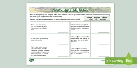 Draw the Landscape Worksheet
