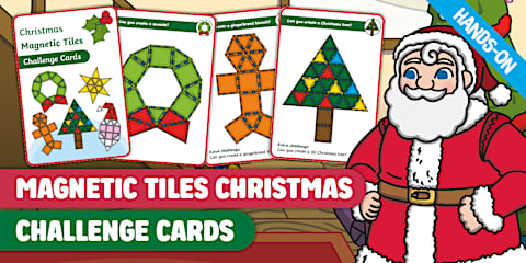 Halloween Magnetic Tiles Challenge Cards