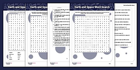 Sun, Moon and Earth Word Search
