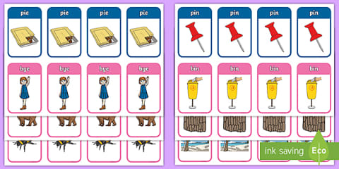'sh' and 's' Minimal Pair Cards
