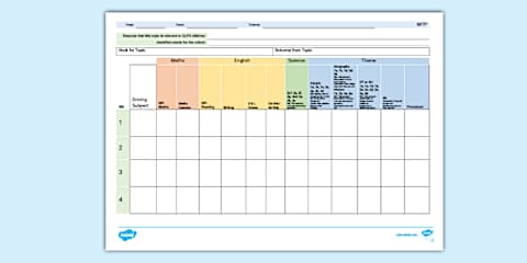 Teacher Planner Blank Term Planning Overview - Twinkl