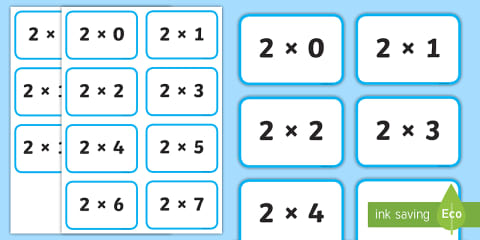 Times Tables to 12x Printable Flash Cards