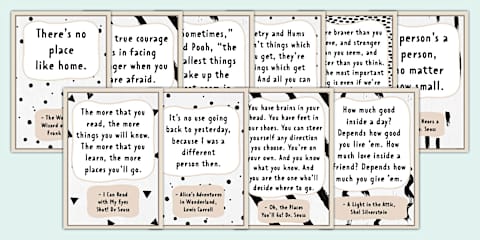 Inspirational Reading Corner Quotes Display Posters