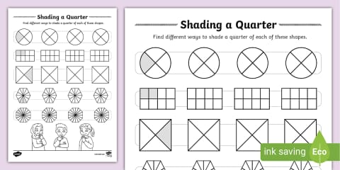 Identifying Fractions 1/4 Differentiated Activity Sheets