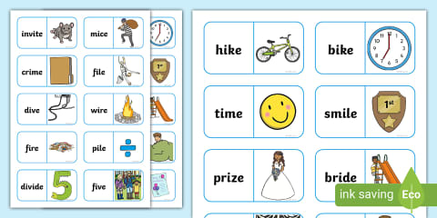 'i_e' Sound Spelling List Cards