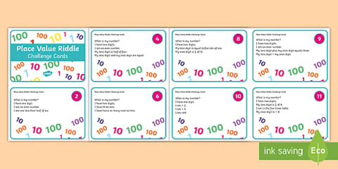 I'm Thinking of a Number Challenge Cards
