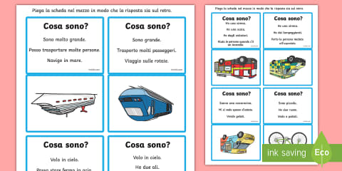 I mezzi di trasporto Pacco Esercizi